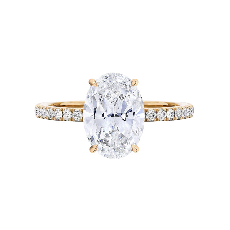 High Profile Pave Diamond Engagement Ring Setting | GEMNOMADS