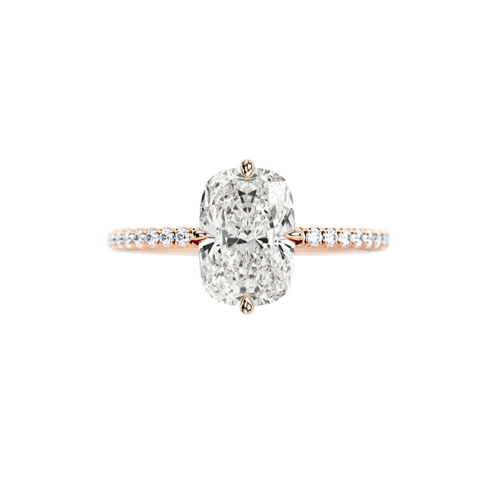 Compass Set 2 Carat Elongated Cushion Cut Lab Grown Diamond Engagement ...