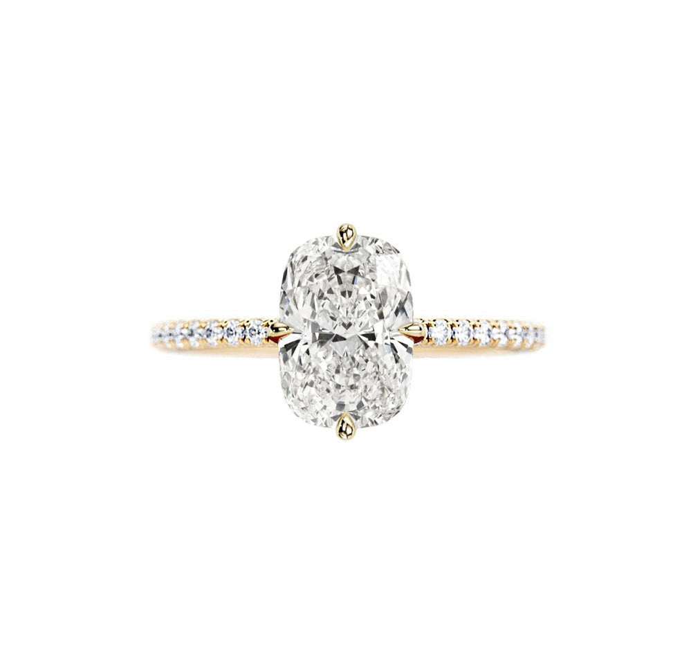 Compass Set 2 Carat Elongated Cushion Cut Lab Grown Diamond Engagement ...