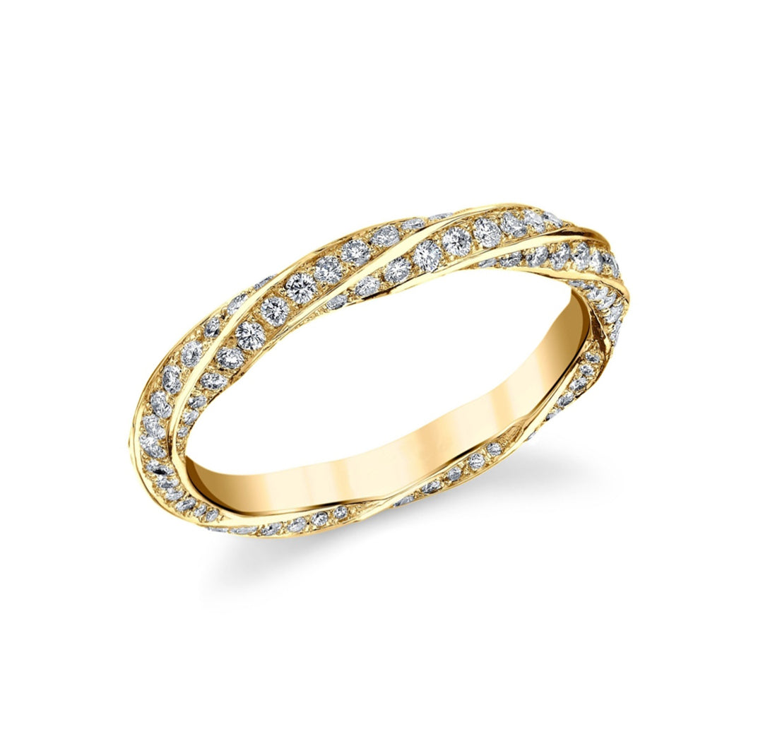 Twisted Diamond Wedding Ring in 14K Gold | GEMNOMADS